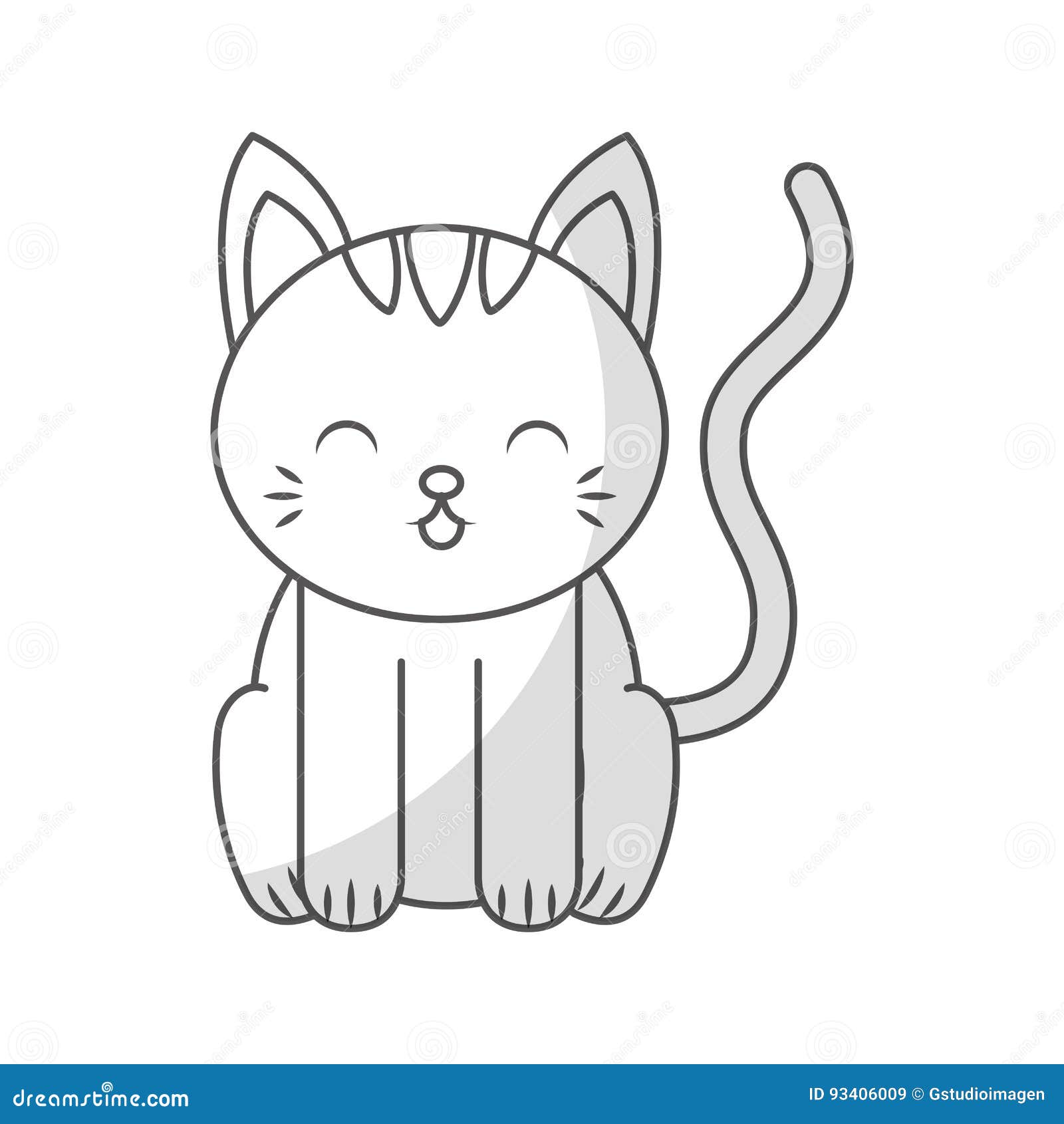 Cute shadow cat cartoon stock vector. Illustration of conservation ...