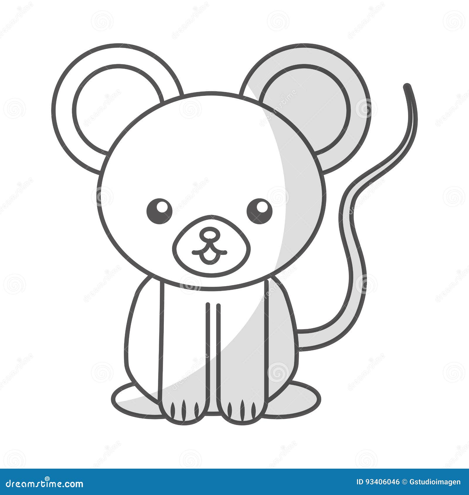 Cute shadow mouse cartoon stock vector. Illustration of mouse - 93406046