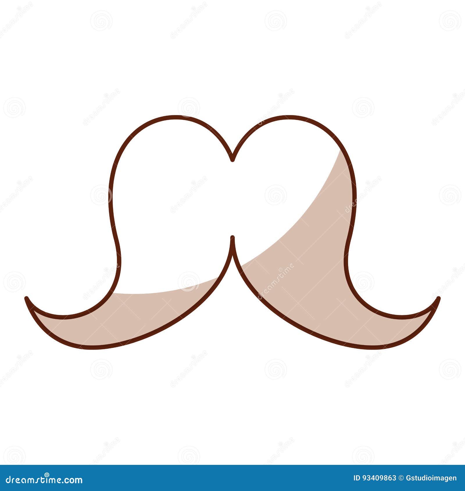 Cute Shadow Moustache Cartoon Stock Vector - Illustration of barber ...