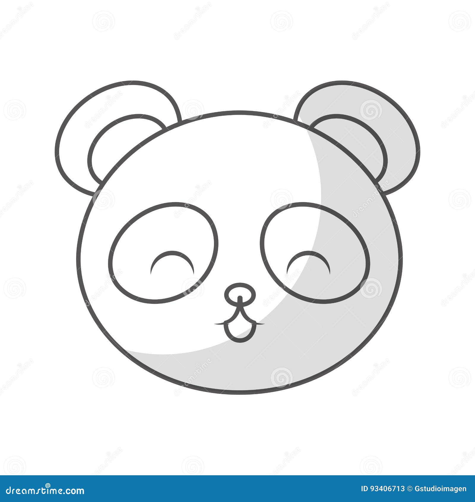 Cute Shadow Panda Bear Face Stock Vector - Illustration of element ...