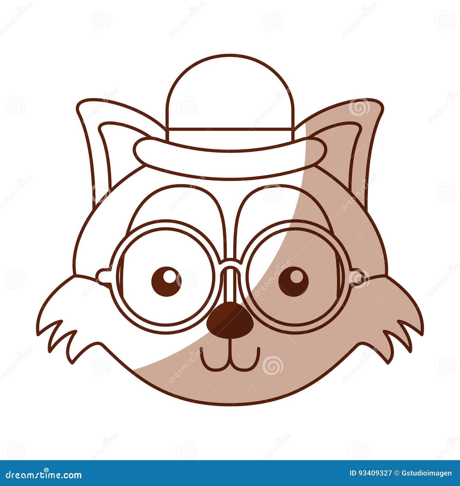 Cute Shadow Vintage Fox Face Stock Vector - Illustration of vintage ...