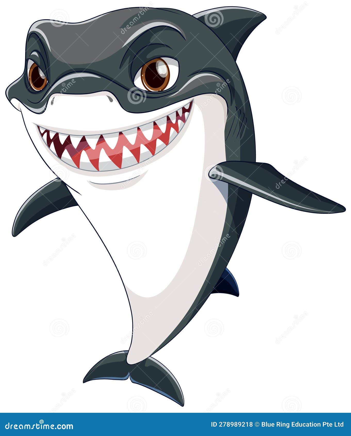 Cute Shark Cartoon Character Stock Vector - Illustration of adorable ...