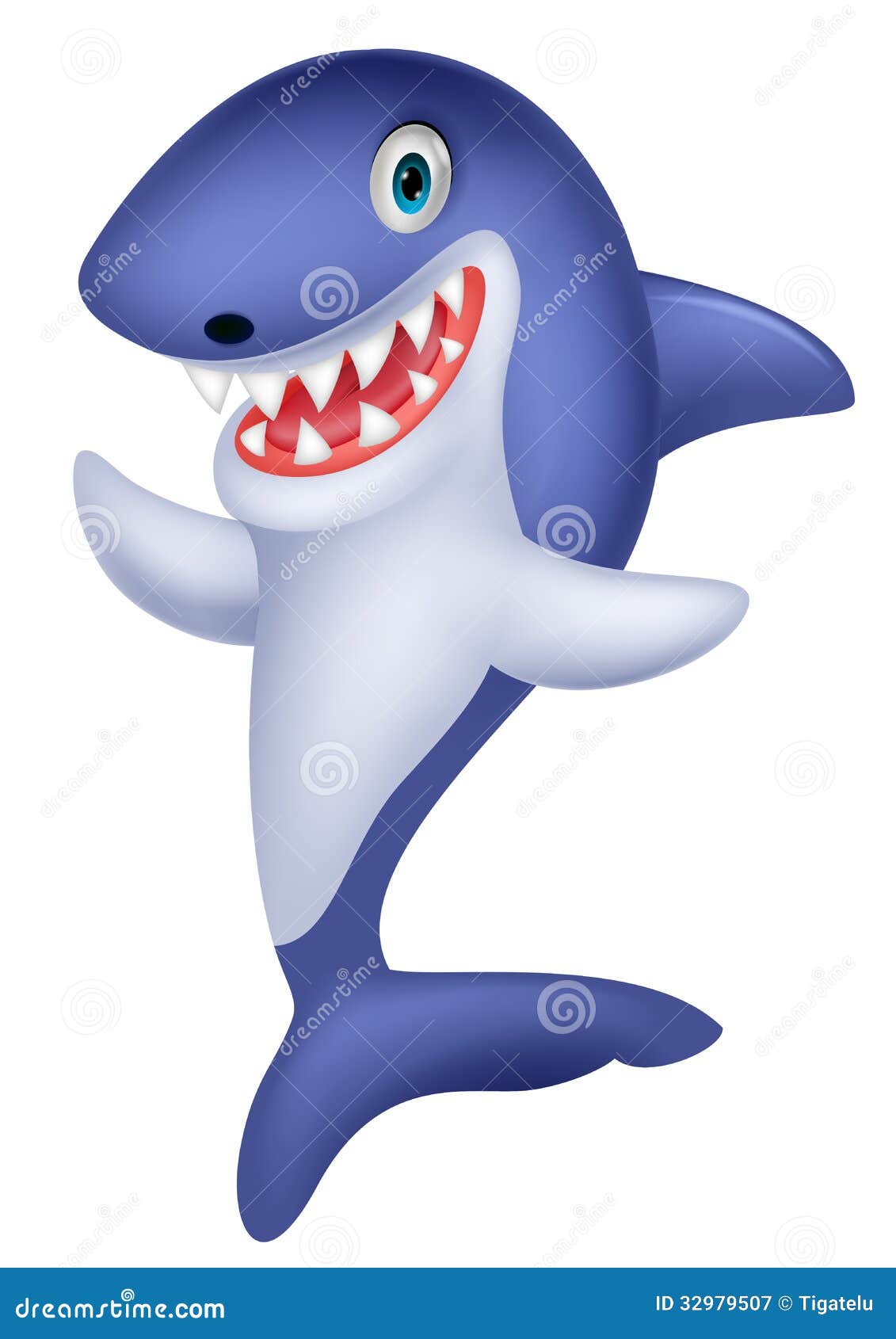 Cute Great White Shark Cartoon