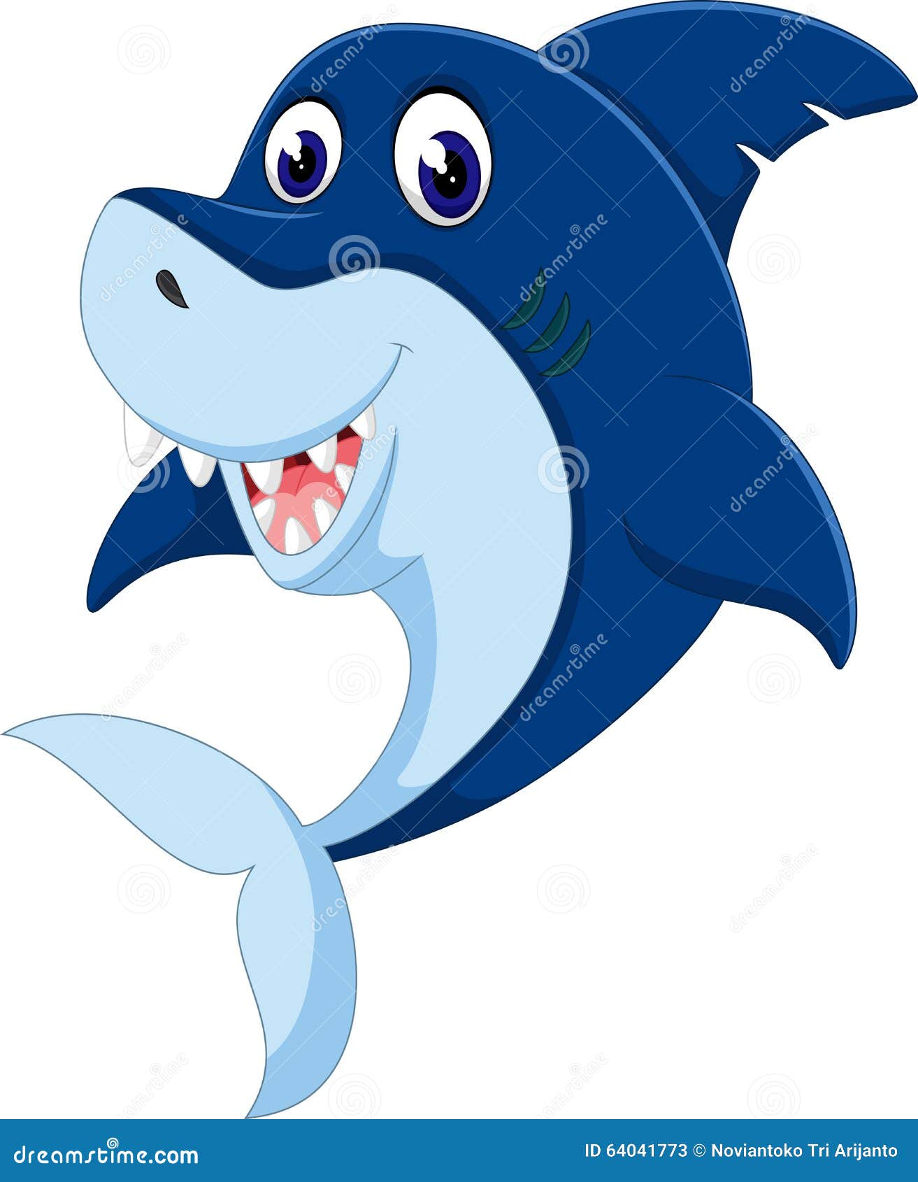 Cute shark smile cartoon stock vector. Illustration of swimming - 64041773