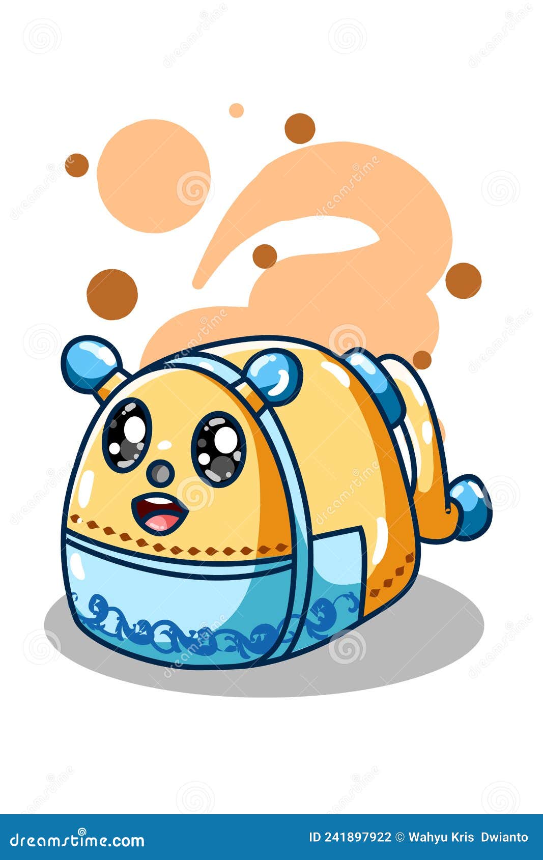 Cute Sharpener with Blue and Yellow Color Vector Illustration Stock ...