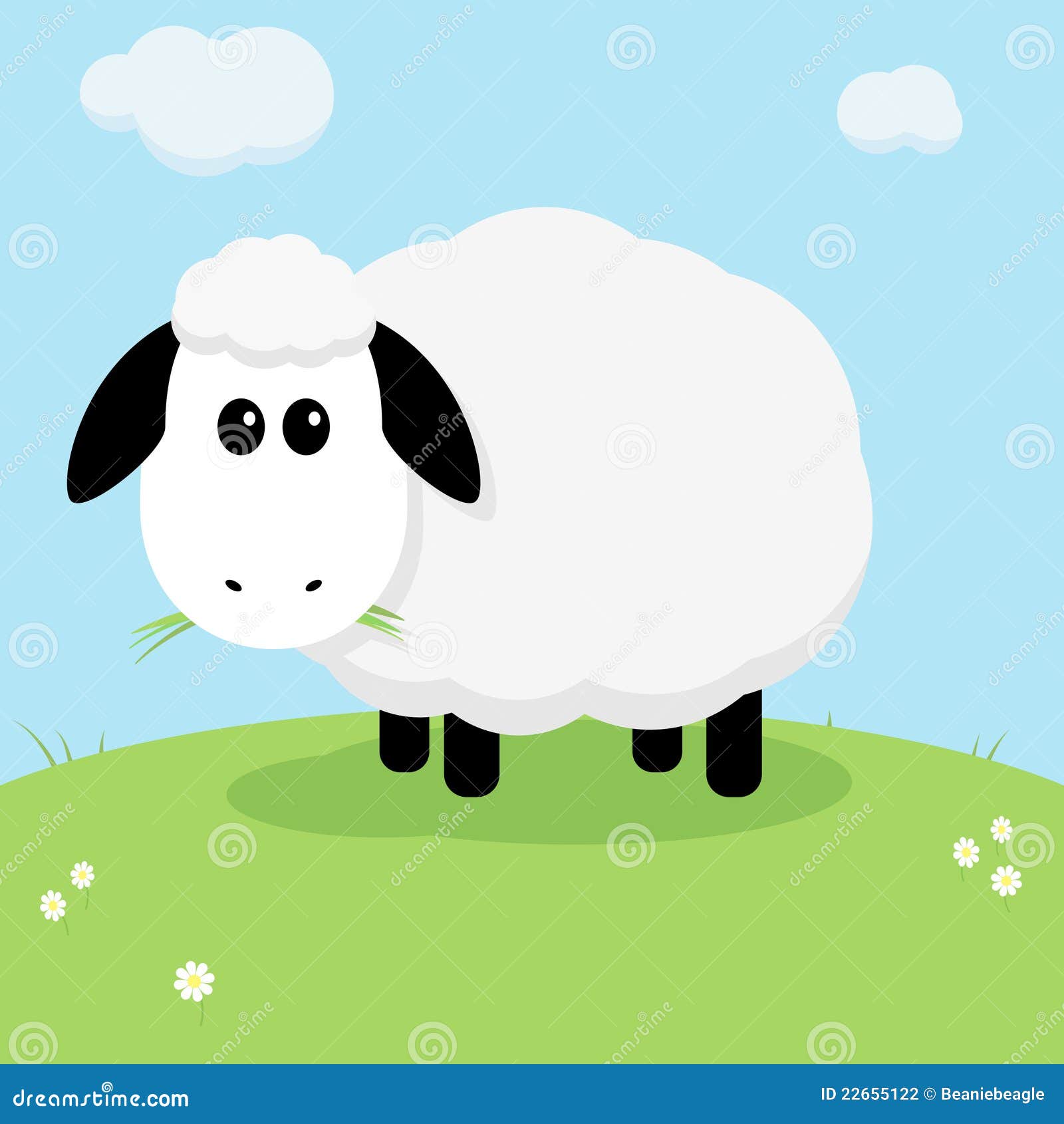 Cute Sheep Face. Cartoon Kawaii Lamb Animal Icon Vector Illustration ...
