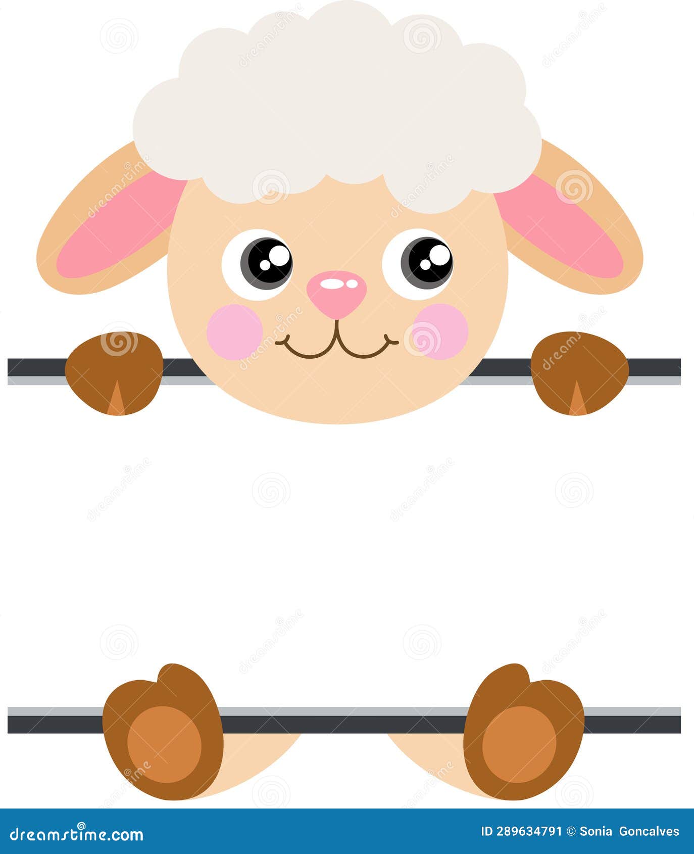 Sheep And Signboard On Green Background Stock Illustration ...