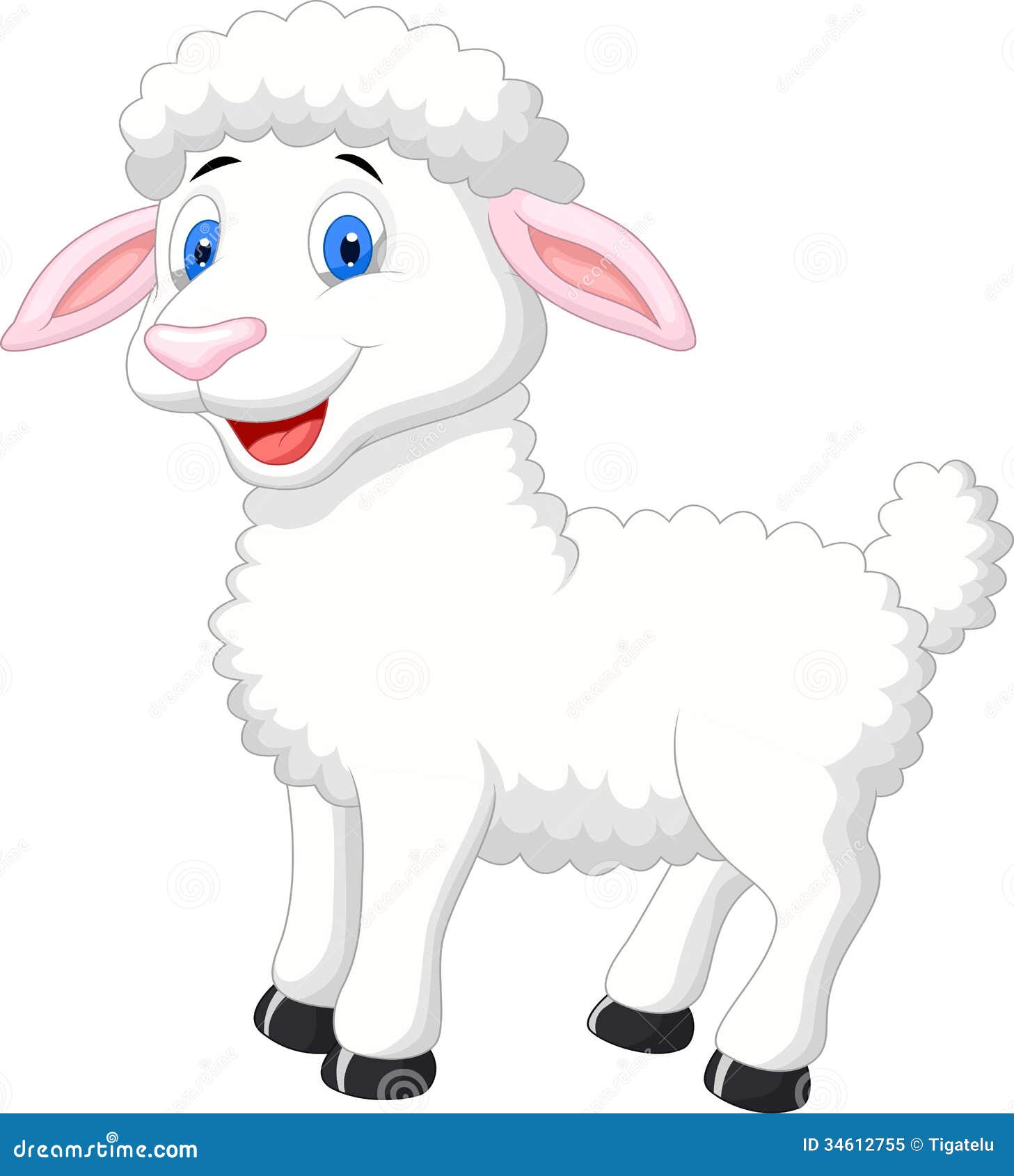 Cute sheep cartoon stock vector. Illustration of adorable - 34612755