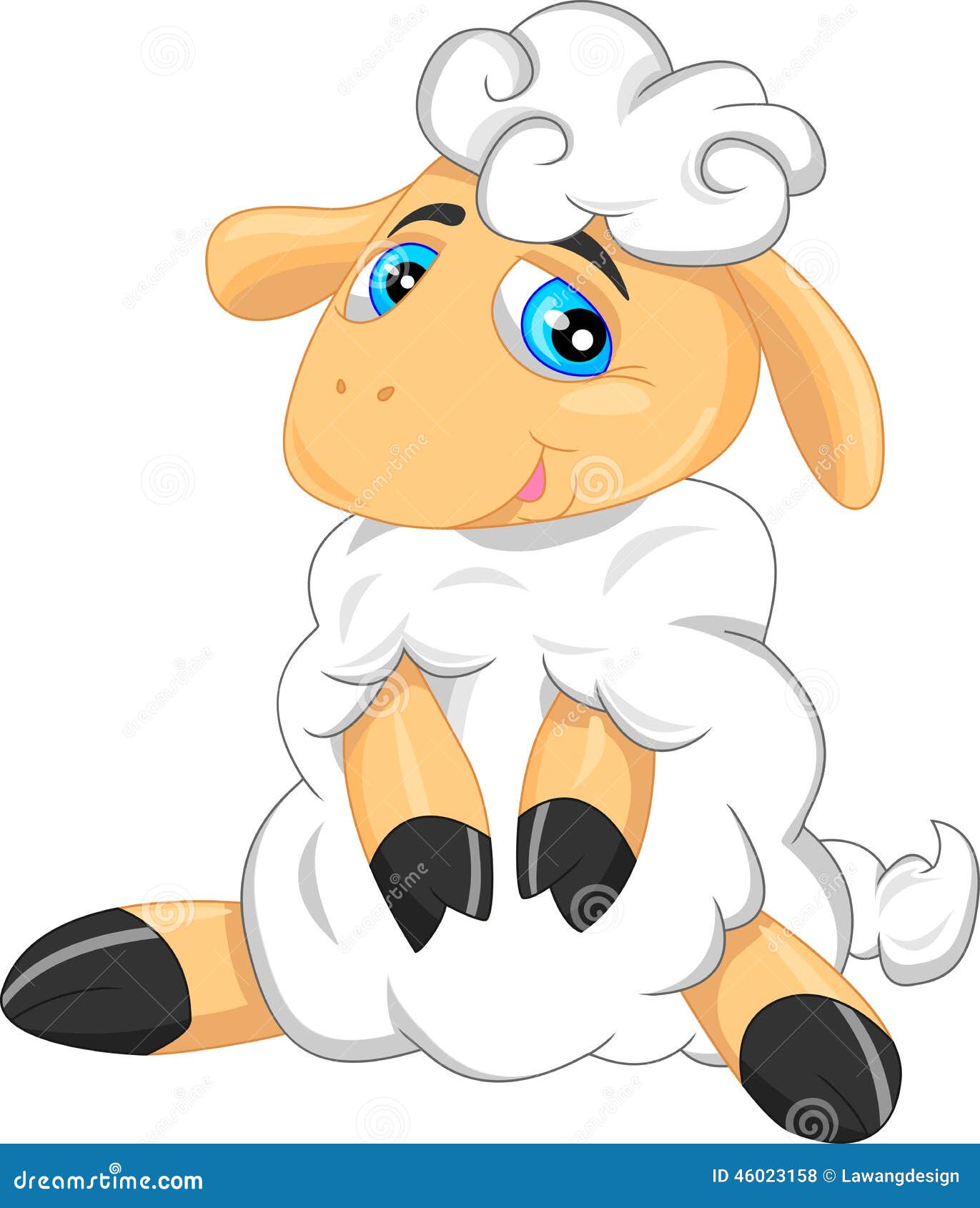 Cute sheep cartoon stock vector. Illustration of clip - 46023158