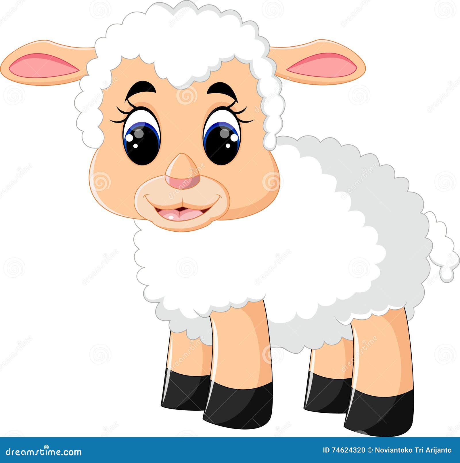 Cute sheep cartoon stock vector. Illustration of farmer - 74624320