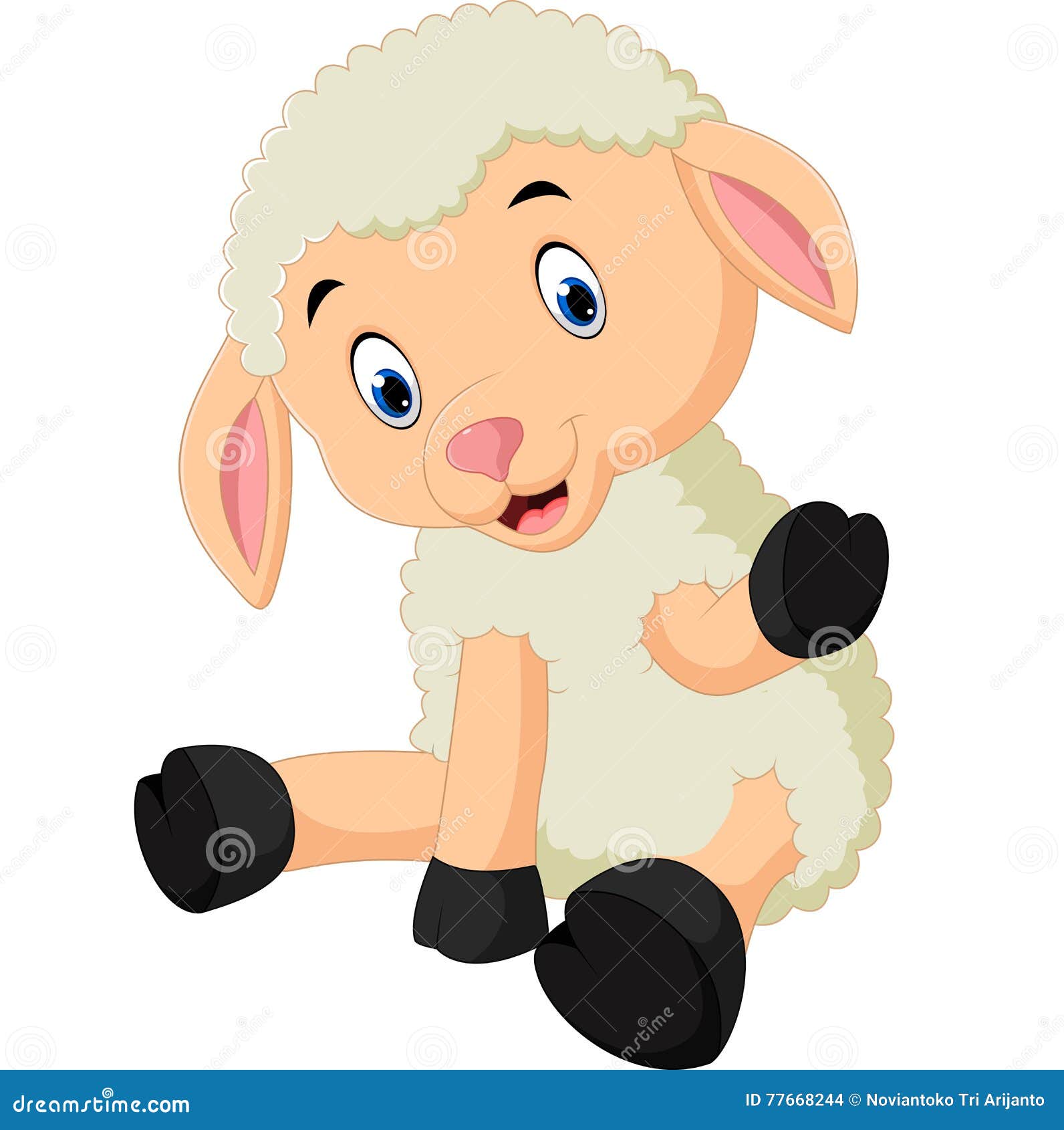 Cute sheep cartoon stock vector. Illustration of disorder - 77668244