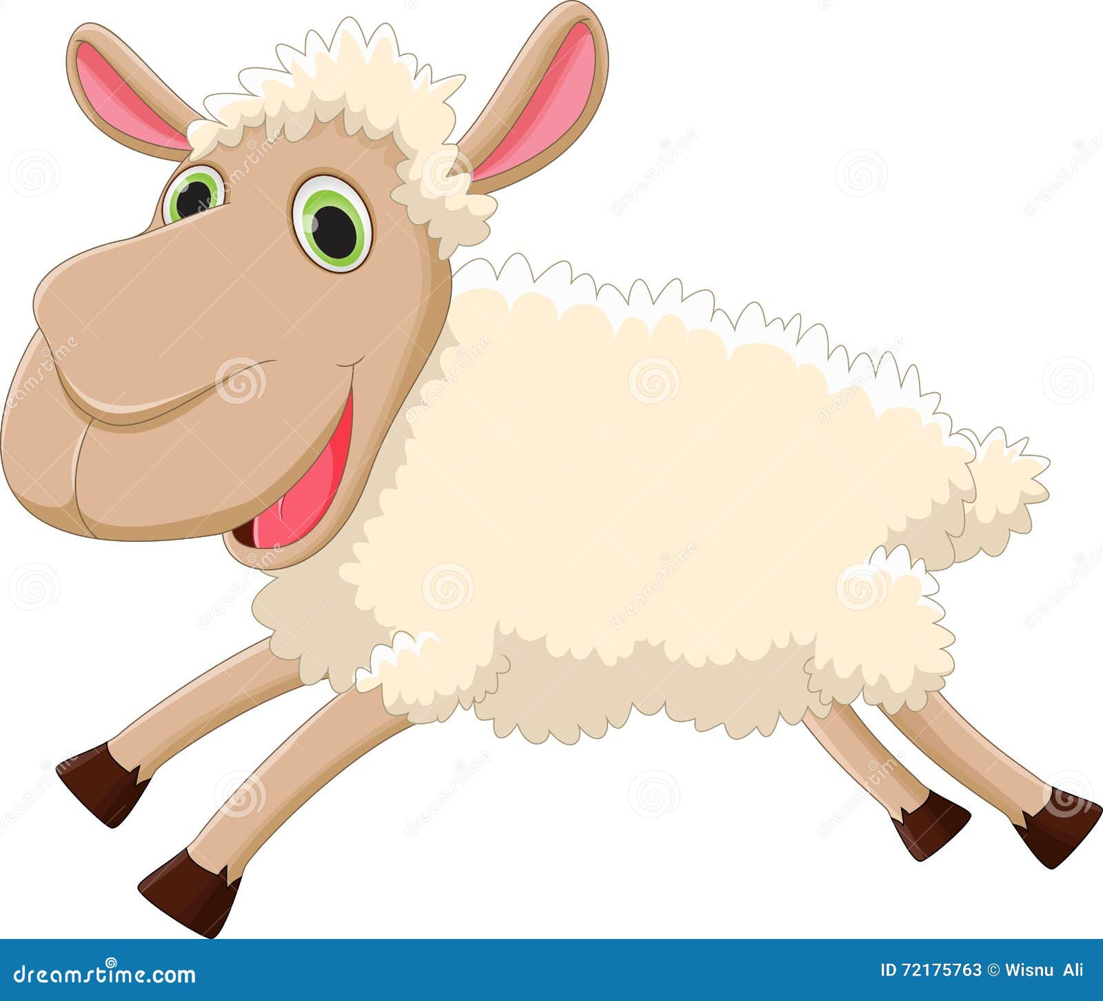 Cute Sheep Cartoon Jumping Cartoon Vector | CartoonDealer.com #72175763