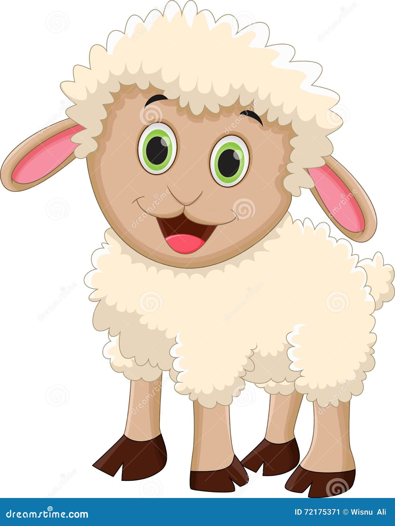 Cute sheep cartoon stock vector. Illustration of farm - 72175371
