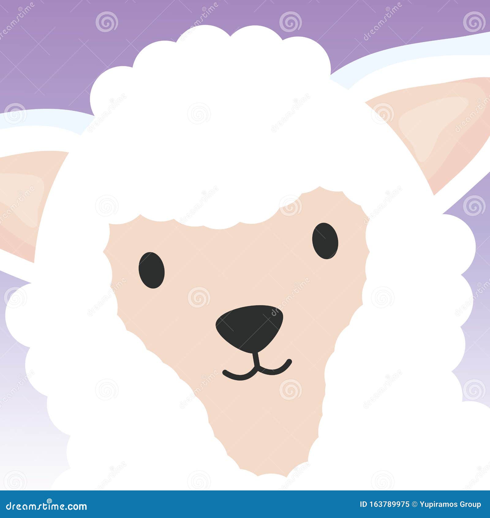 Cute Sheep Head Cartoon Animal Stock Vector - Illustration of icon ...