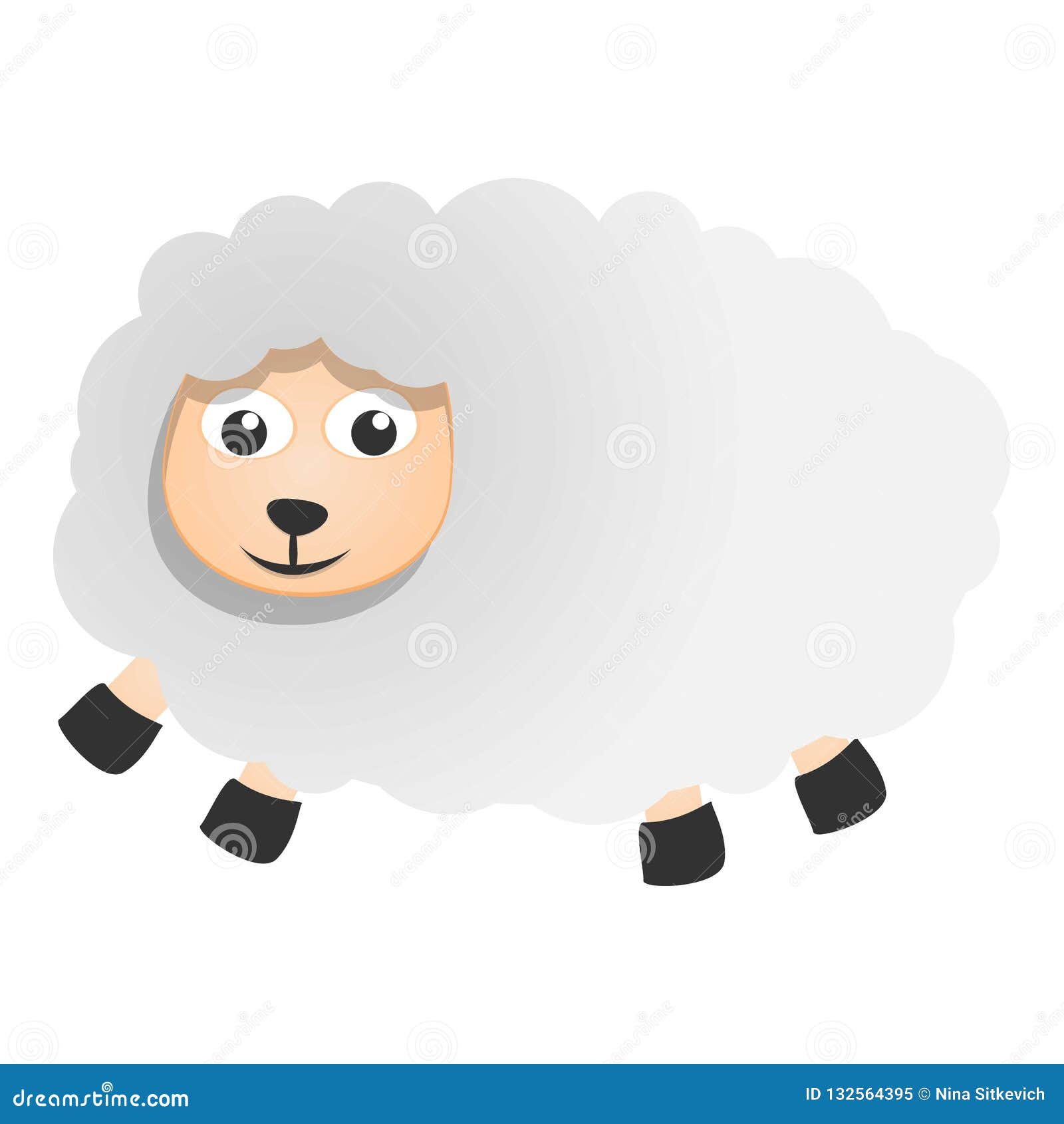 Cute Sheep Icon, Cartoon Style Stock Vector - Illustration of isolated ...