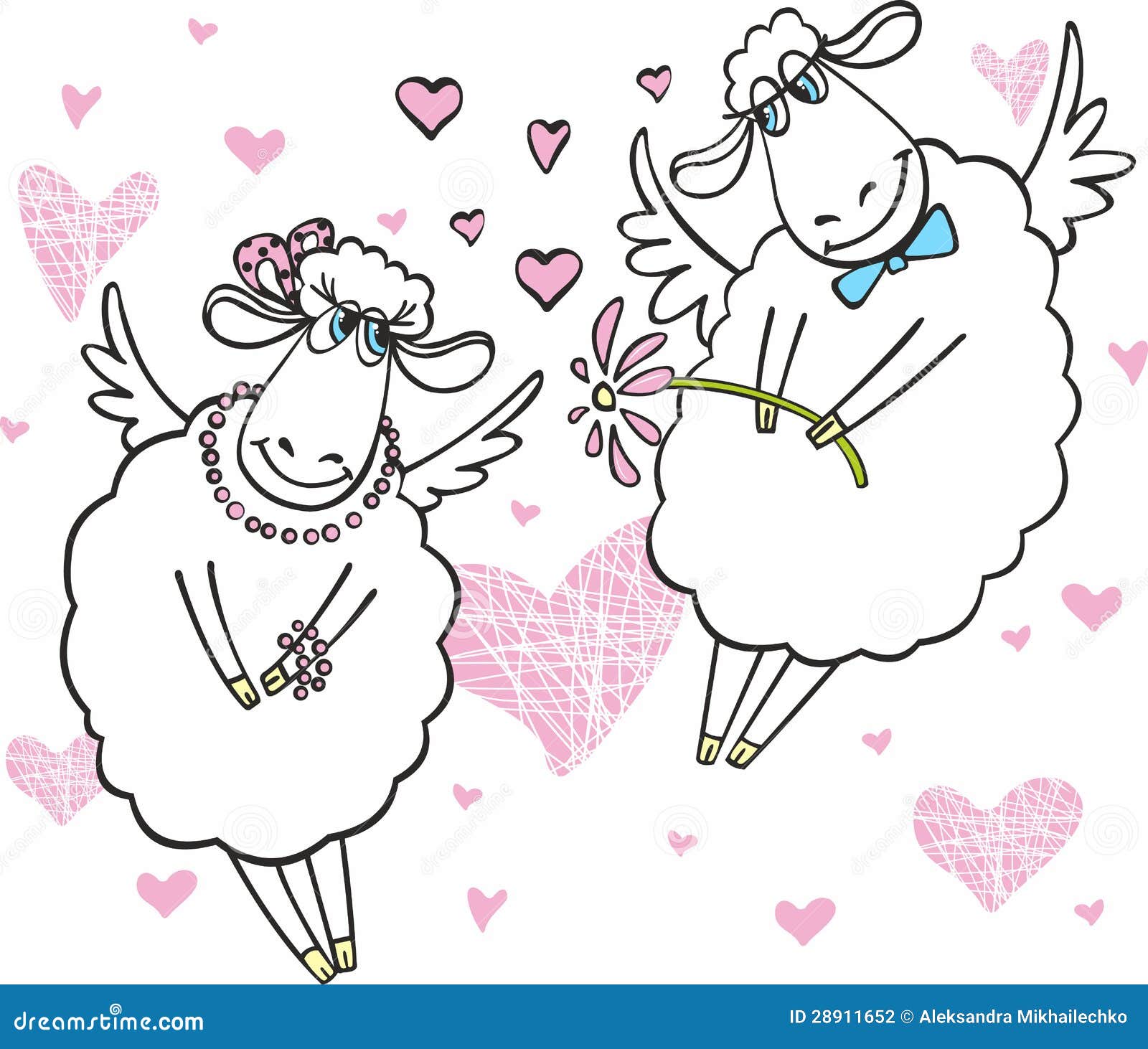 Cute sheep in love stock vector. Illustration of smiling - 28911652