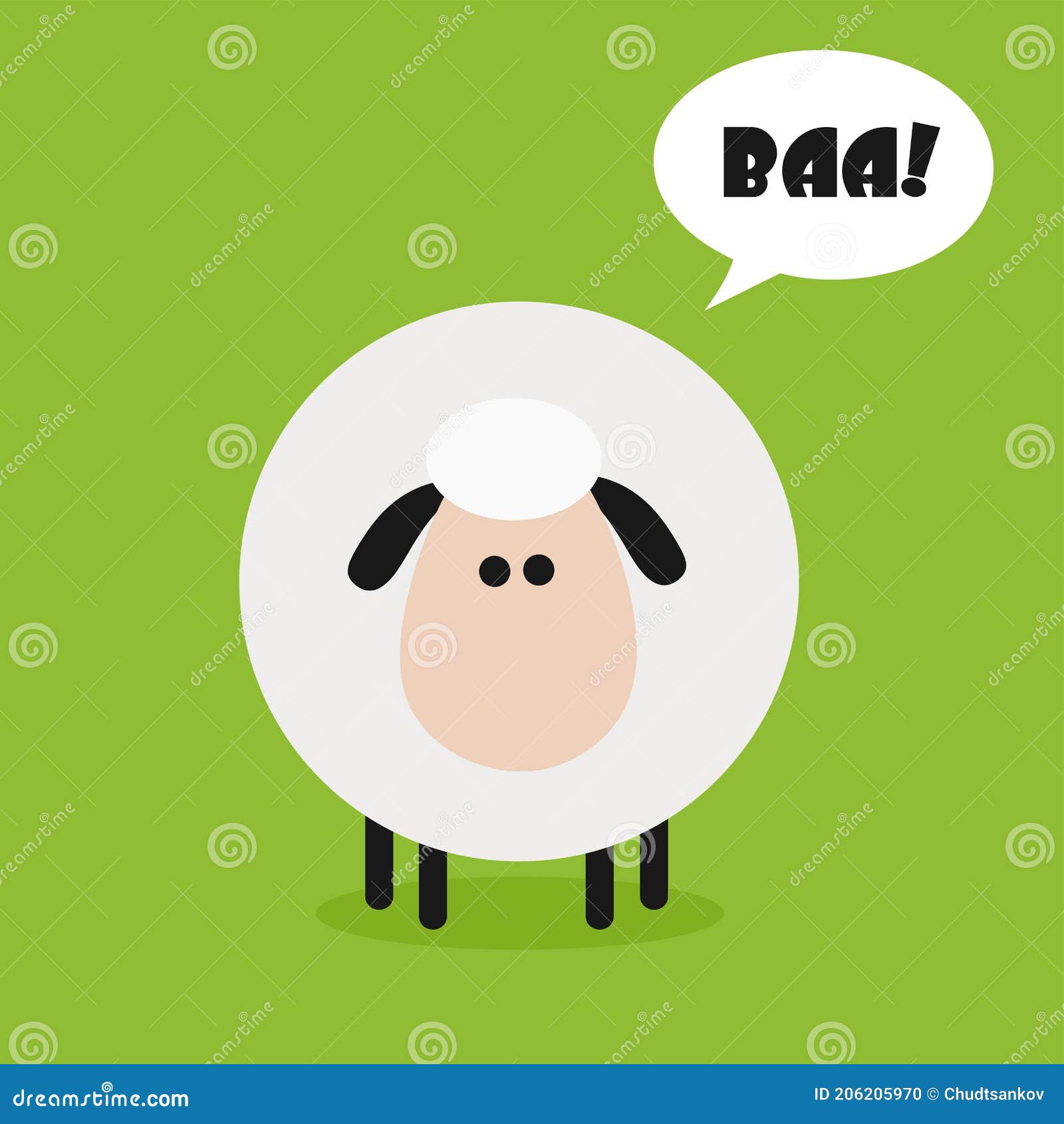 Cute Sheep Modern Flat Design Stock Vector - Illustration of look, lamb ...