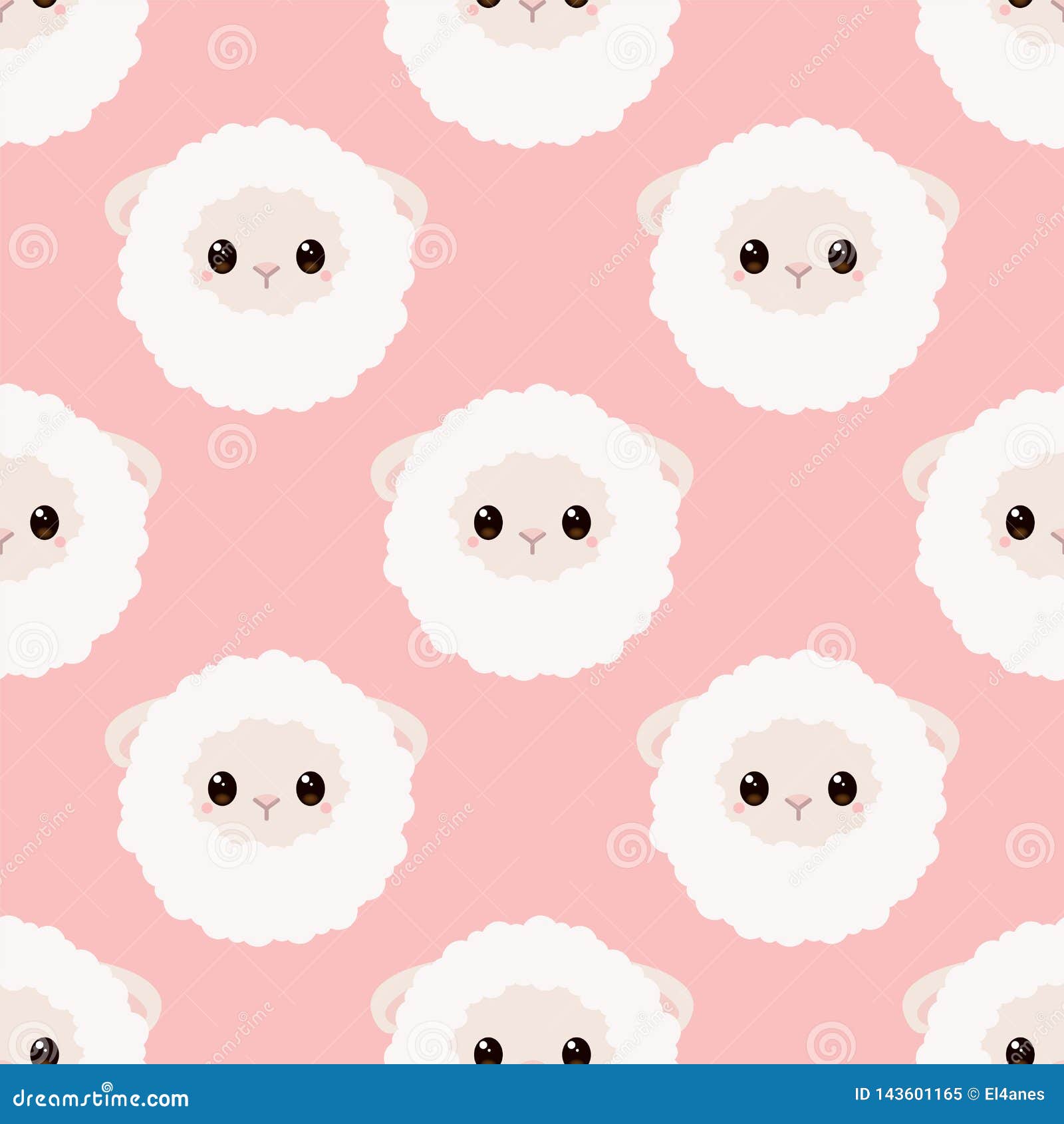 Cute sheep pattern stock vector. Illustration of fluffy - 143601165