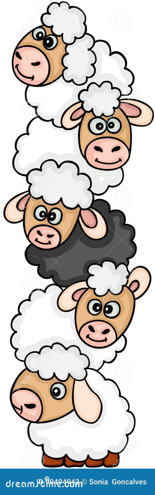 Cute sheep stack stock vector. Illustration of isolated - 99494943
