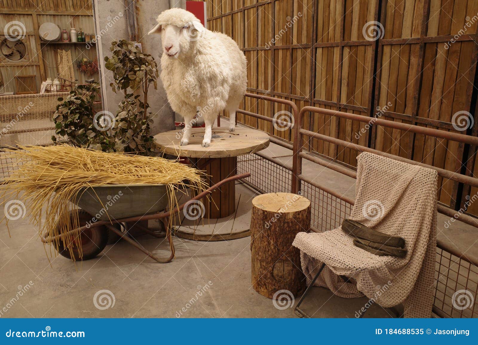 Cute sheep on the table stock image. Image of brick - 184688535