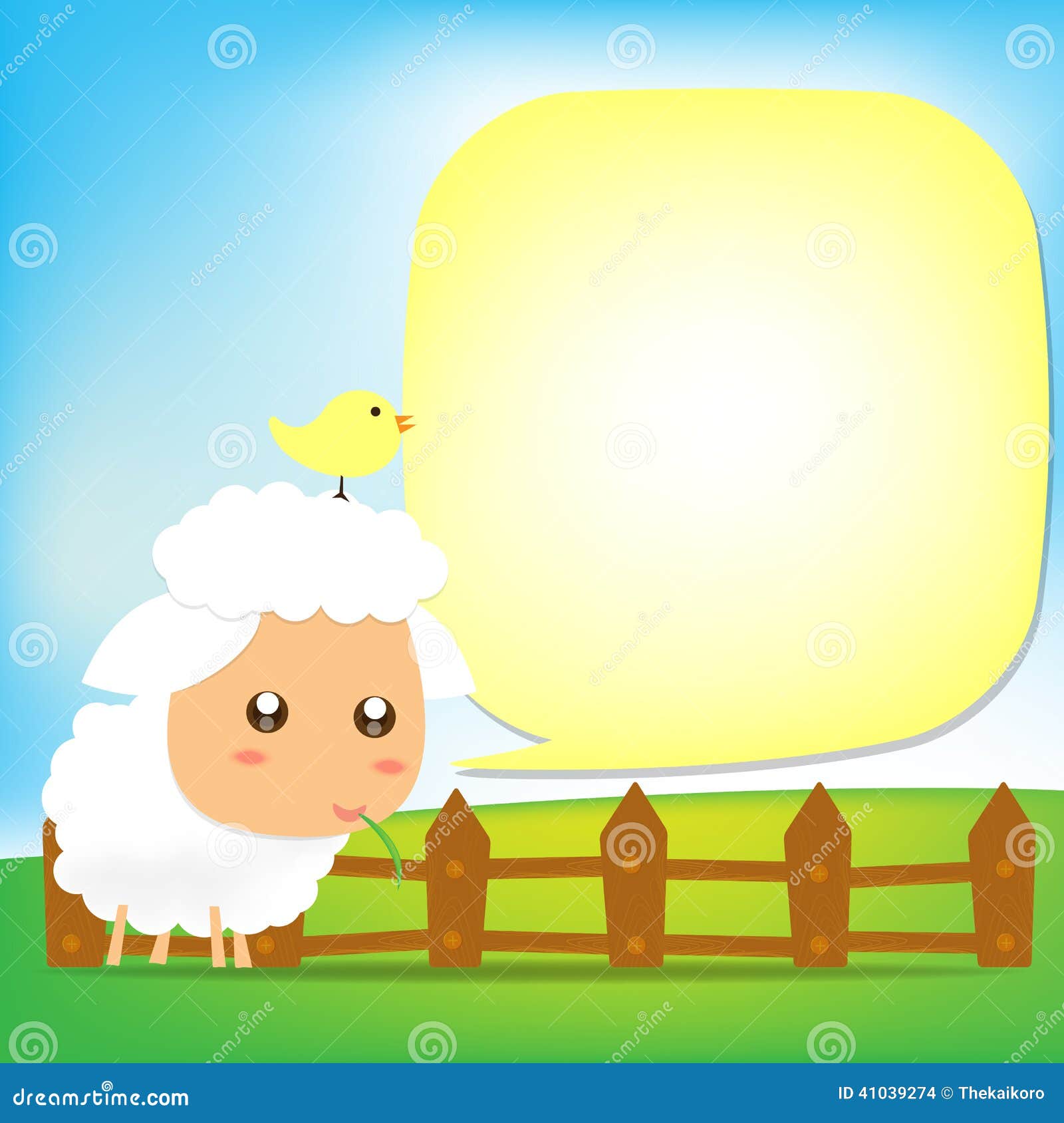 Cute Sheep text box 002 stock vector. Illustration of horizon - 41039274