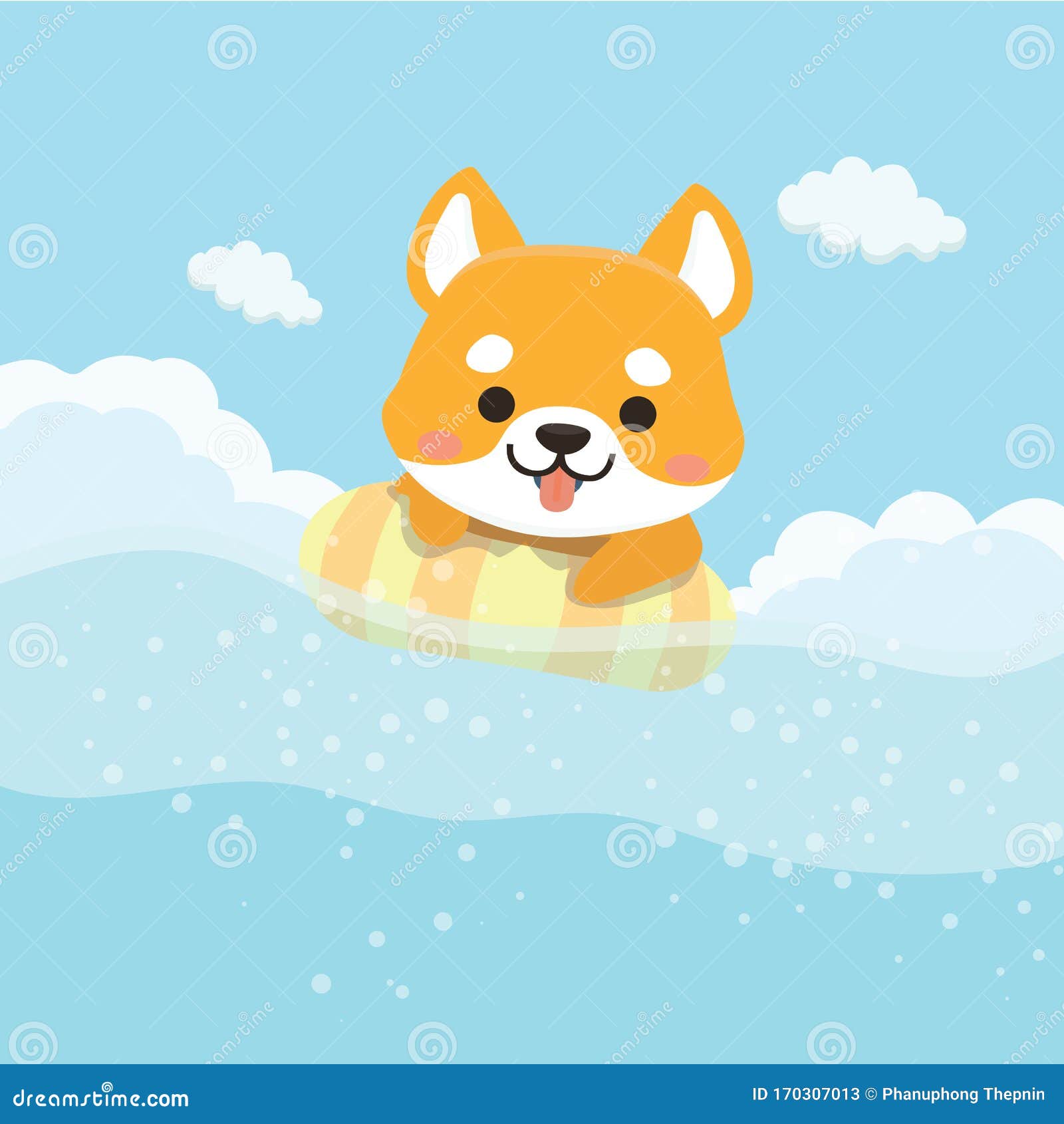 Cute Shiba Inu Emoji Set Vector Illustration | CartoonDealer.com #180677040