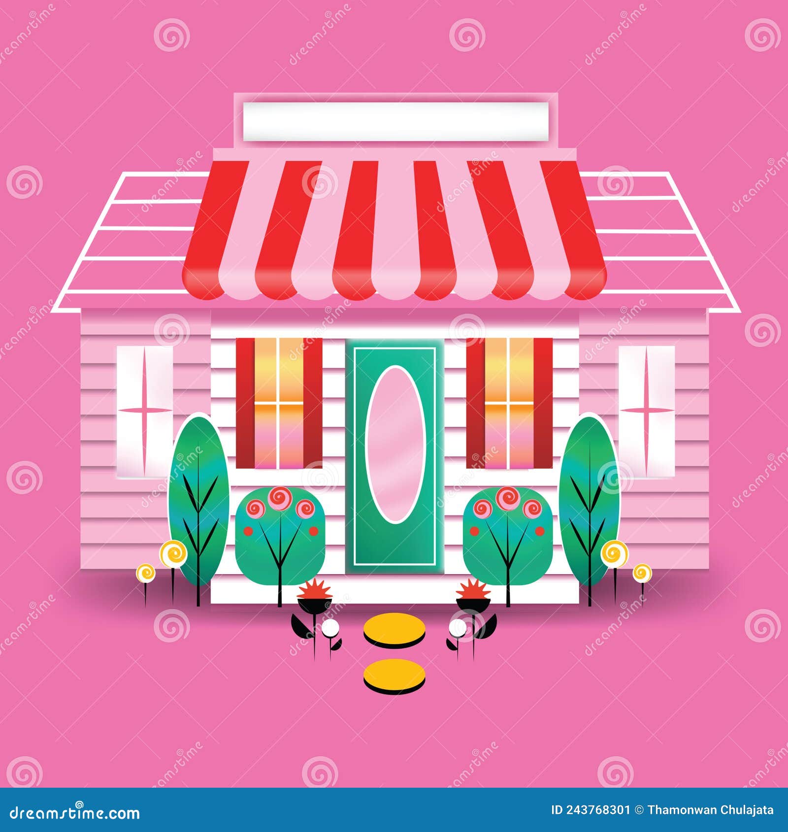 Cute Shop or House ,cartoon Style Stock Vector - Illustration of shop ...