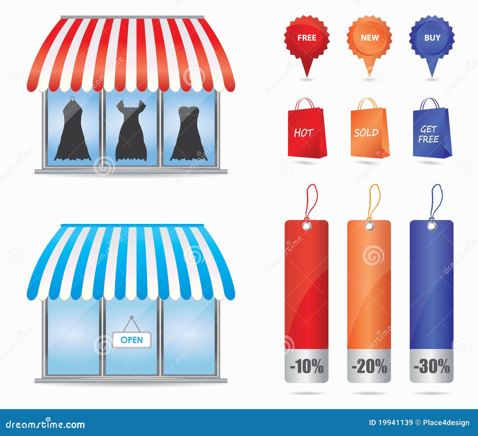 Cute shop icons stock vector. Illustration of center - 19941139