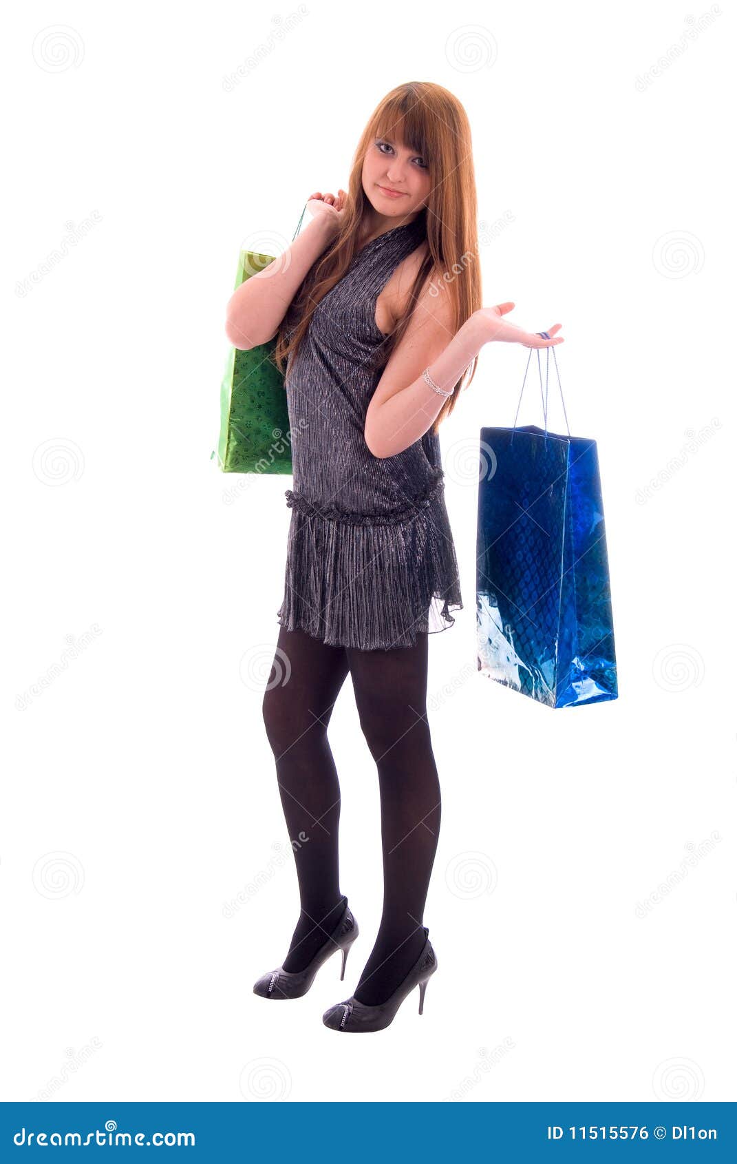 Cute Shopping Girl. stock photo. Image of girls, beautiful - 11515576