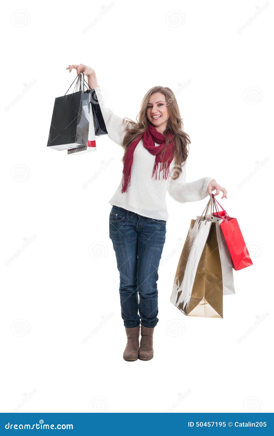 Cute shopping lady stock image. Image of isolated, money - 50457195