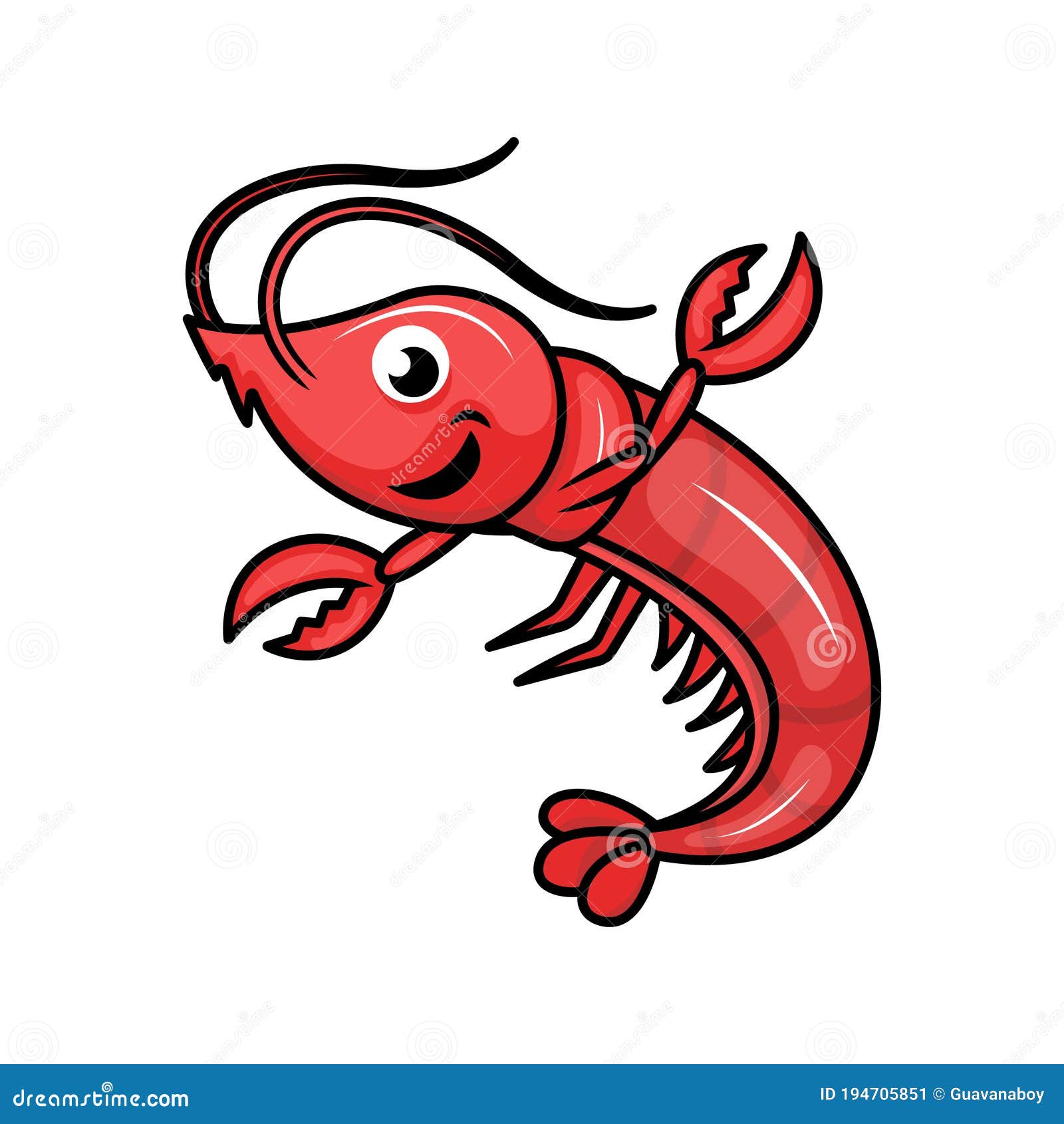 Cute Shrimp Seafood Mascot Design Illustration Stock Illustration ...