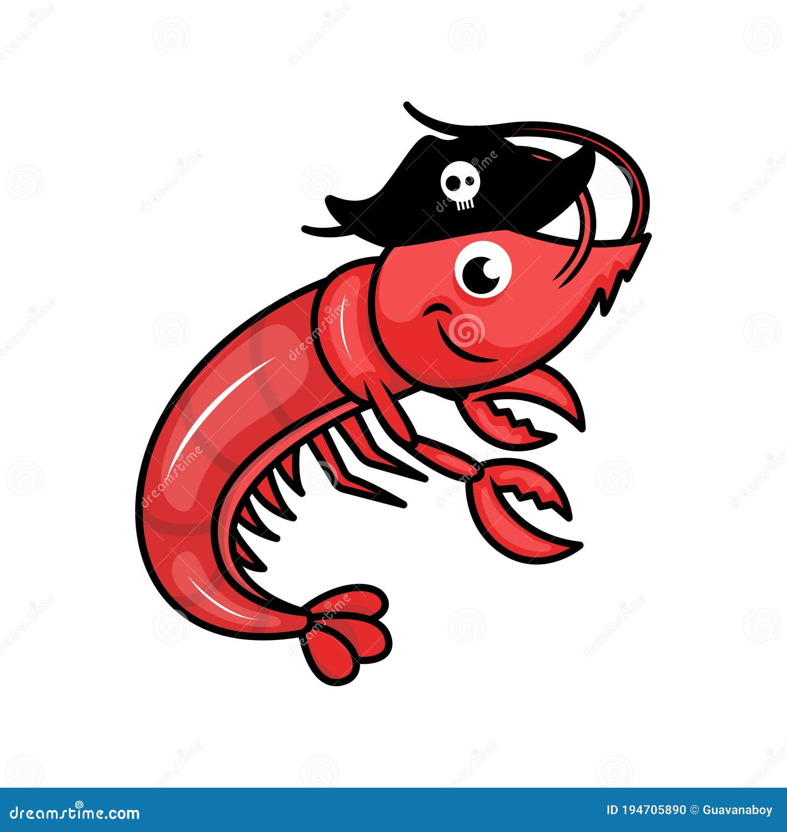 Cute Shrimp Seafood Mascot Design Illustration Stock Illustration ...
