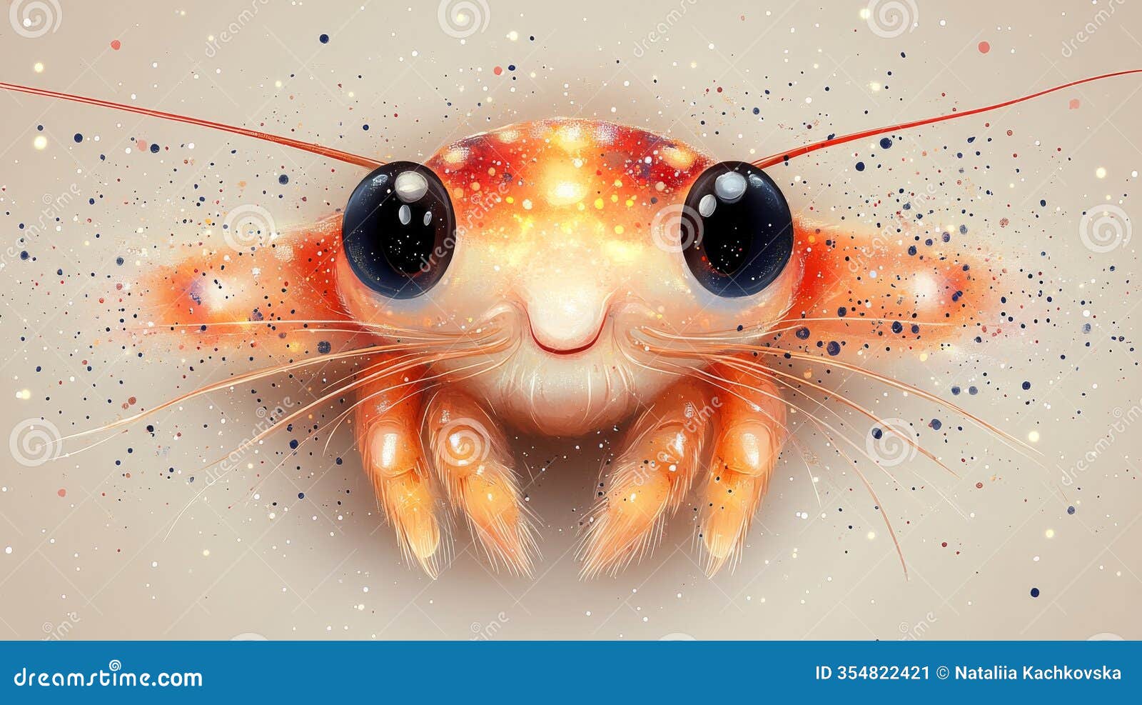 Cute Shrimp Face Design for Kids Stock Illustration - Illustration of ...