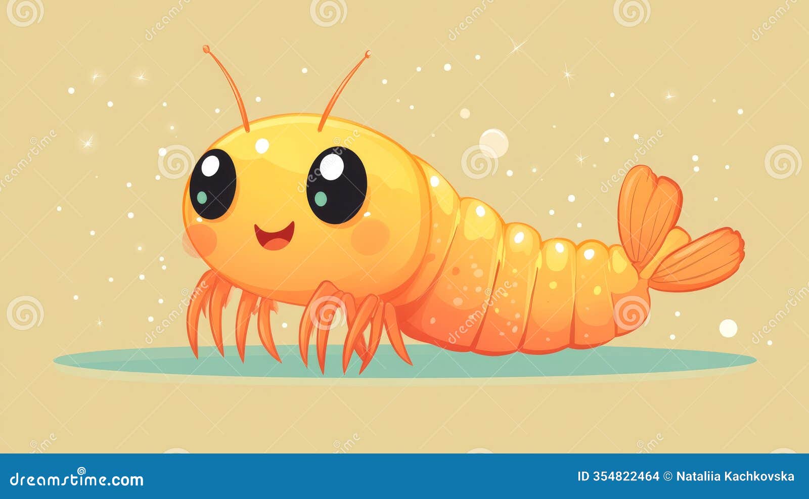 Cute Shrimp Face Design for Kids Stock Illustration - Illustration of ...