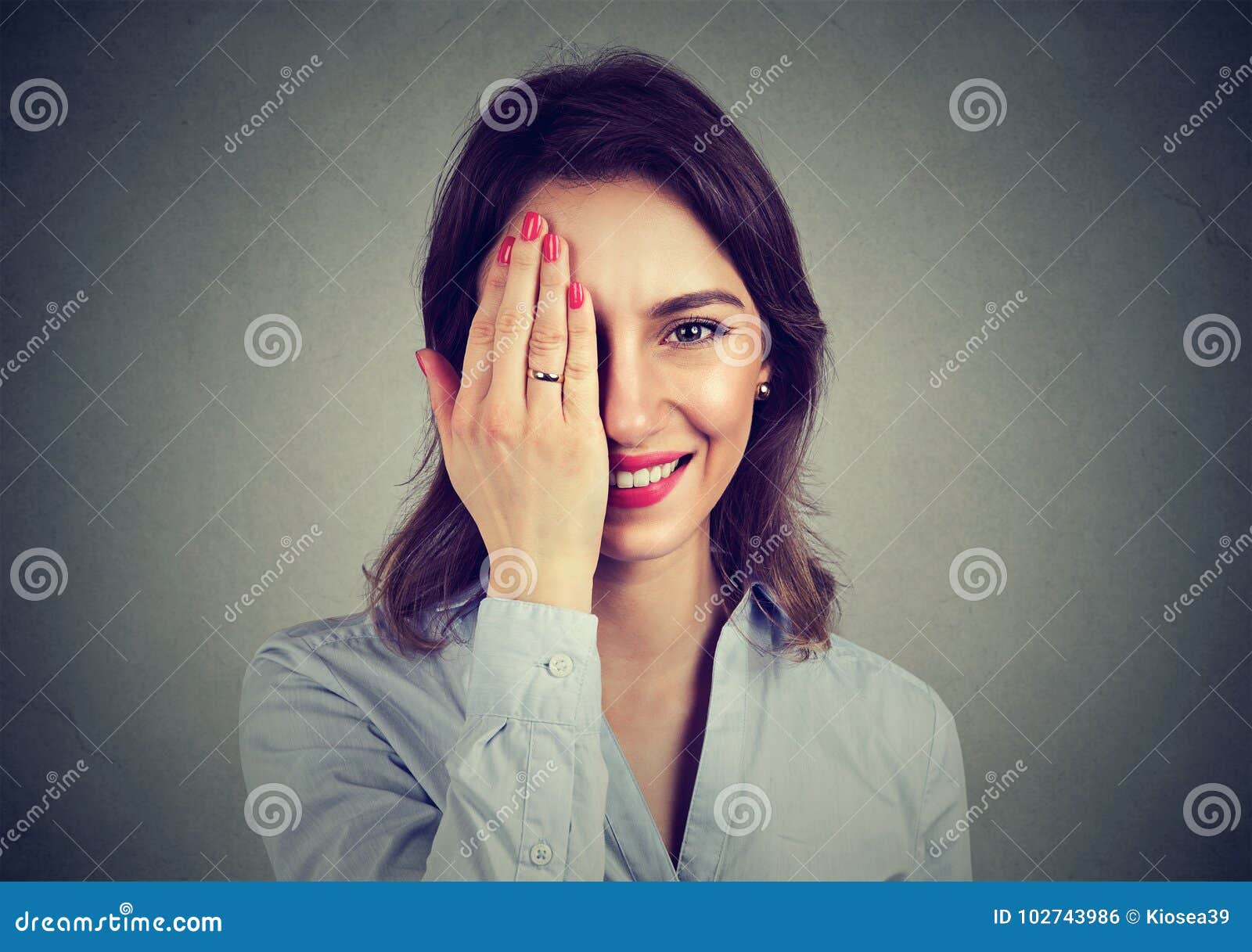 Cute Shy Woman Looking at Camera Stock Photo - Image of beauty, adult ...
