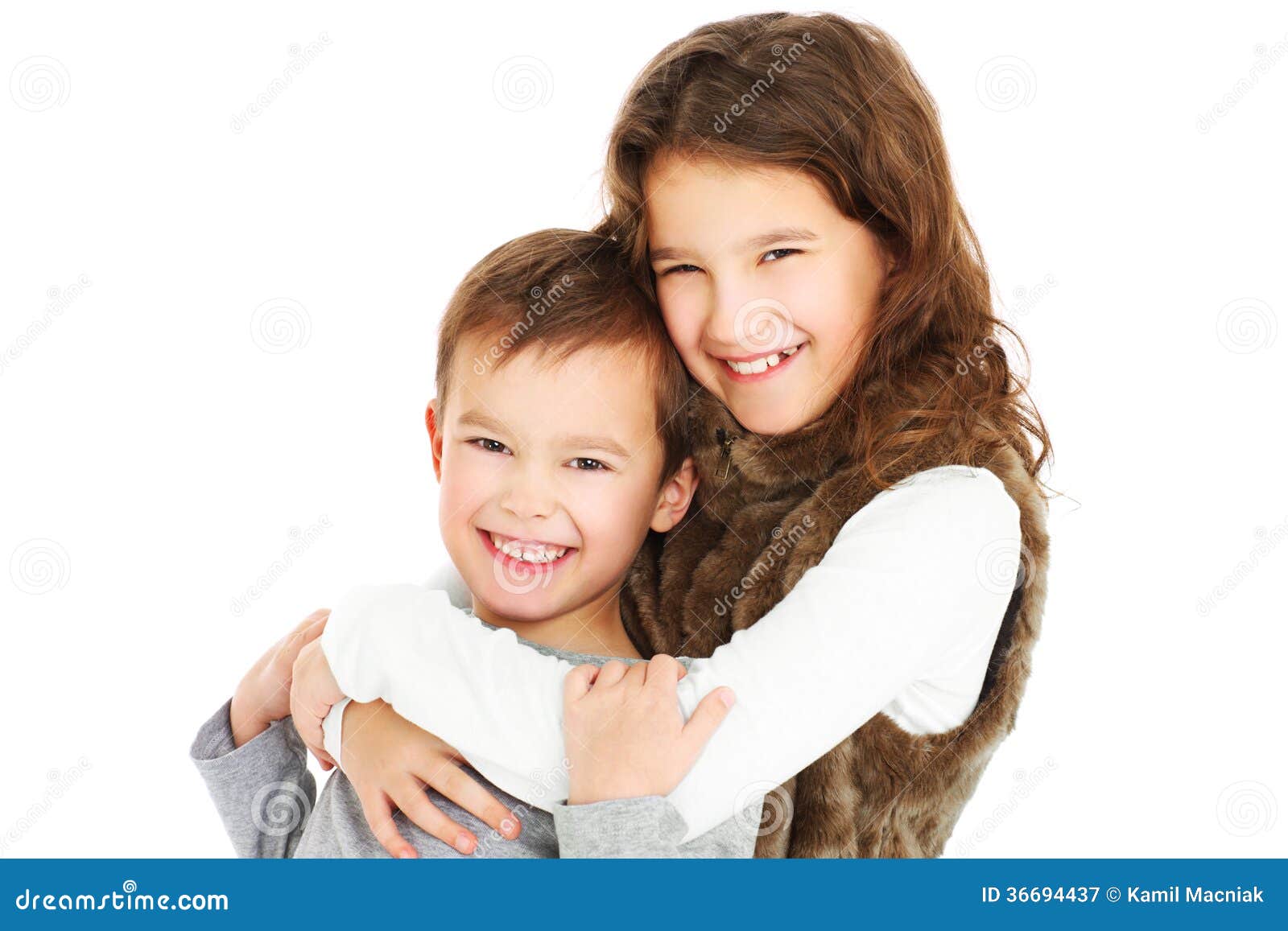 Cute siblings stock image. Image of young, hands, hugging - 36694437