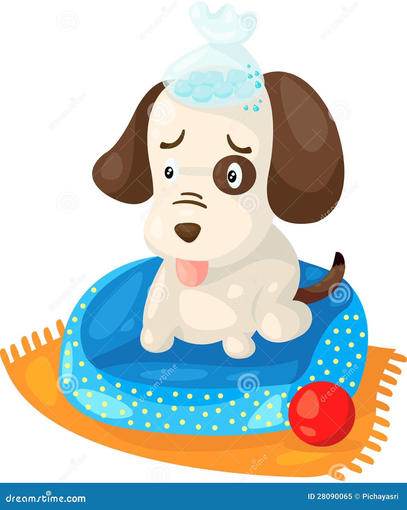 Cute sick dog stock vector. Illustration of animal, care - 28090065