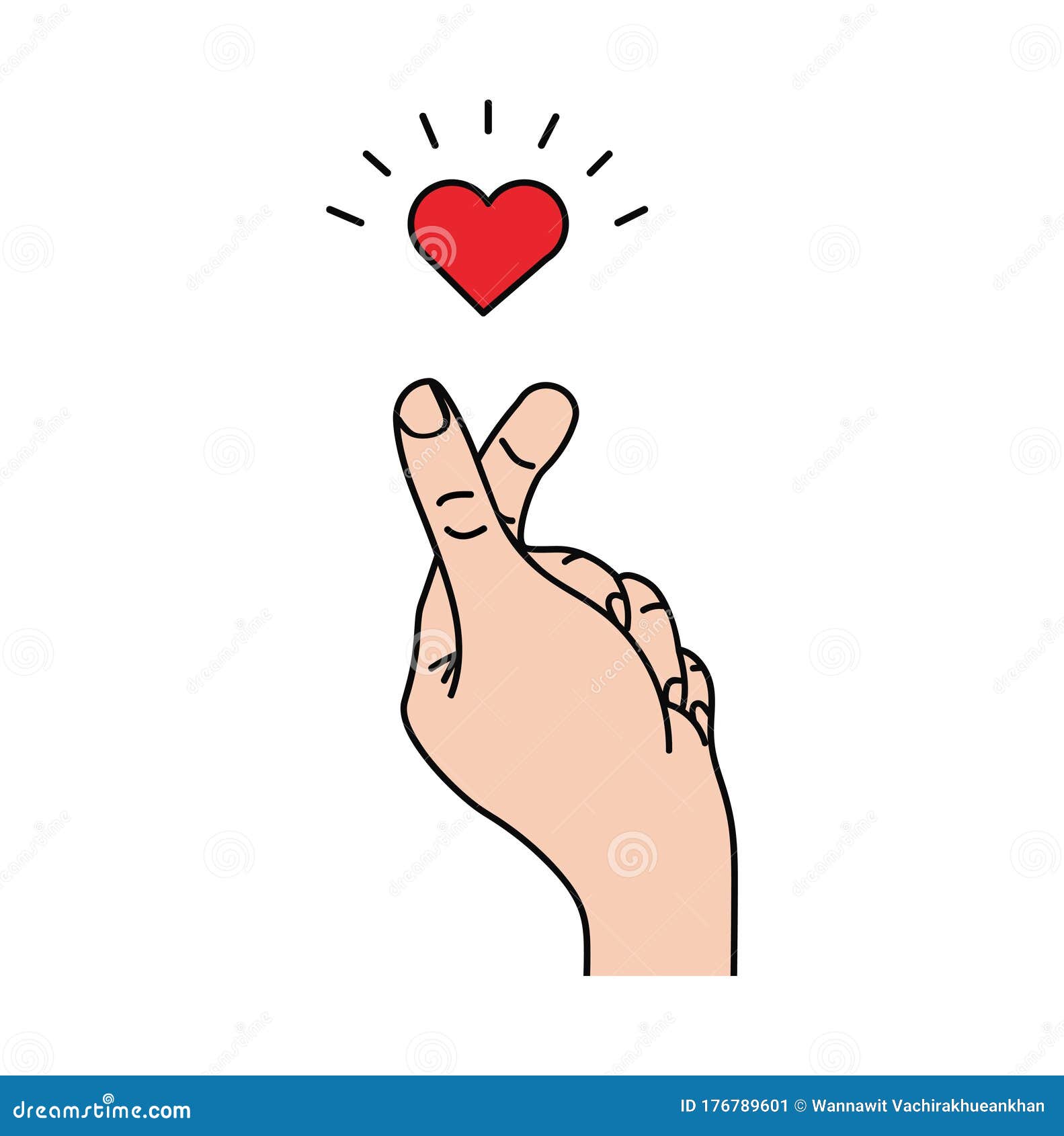 Cute Sign Mini Heart Hand Vector Stock Vector - Illustration of concept ...