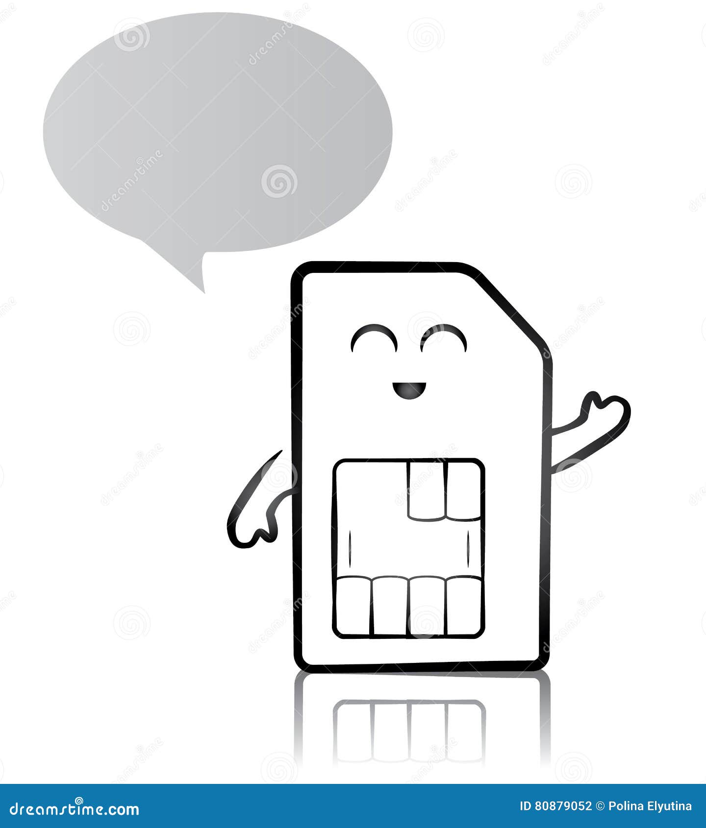 A cute sim card speaker stock vector. Illustration of data - 80879052