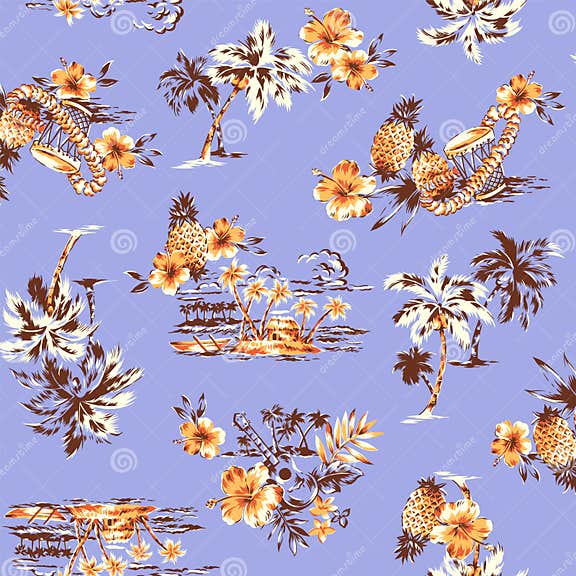 Cute and Simple Aloha Shirt Seamless Pattern, Stock Vector ...