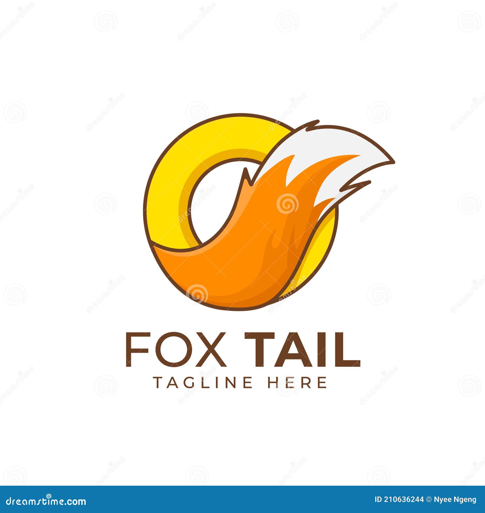 Cute simple fox tail logo stock vector. Illustration of animal - 210636244