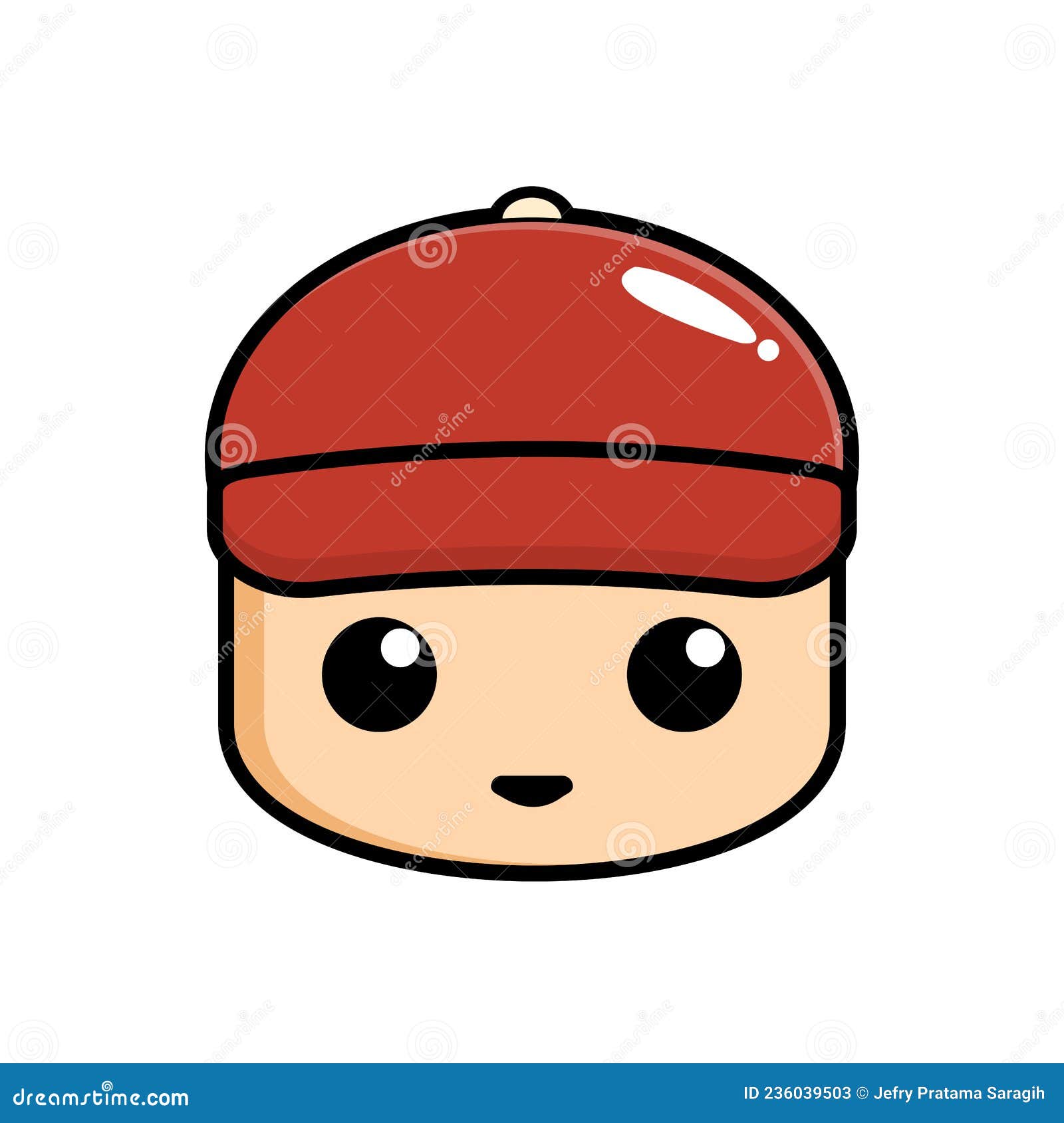 Cute and Adorable Mascot Wear a Plain Hat. Vector Illustration. Stock ...