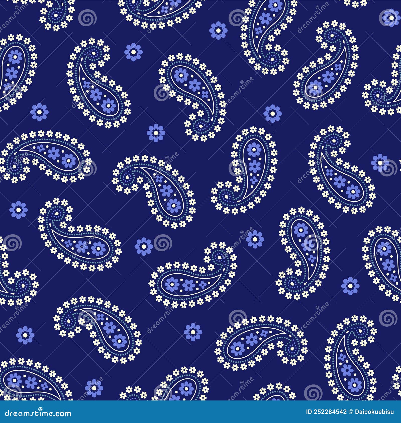 Cute and Simple Paisley Seamless Pattern, Stock Vector - Illustration ...