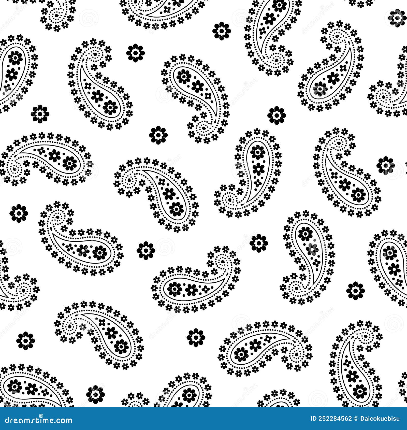 Cute and Simple Paisley Seamless Pattern, Stock Vector - Illustration ...