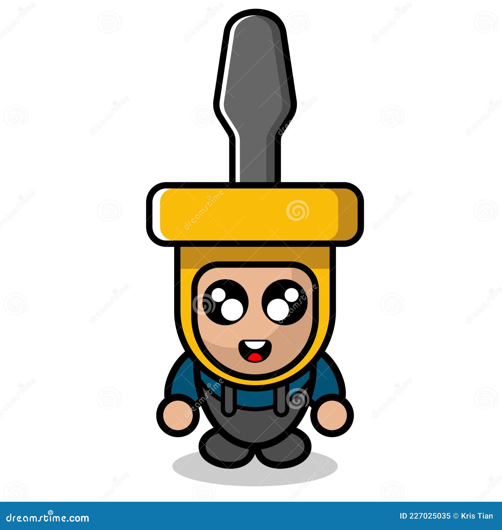 Cute Simple Screwdriver Mascot Costume Doodle Stock Vector ...
