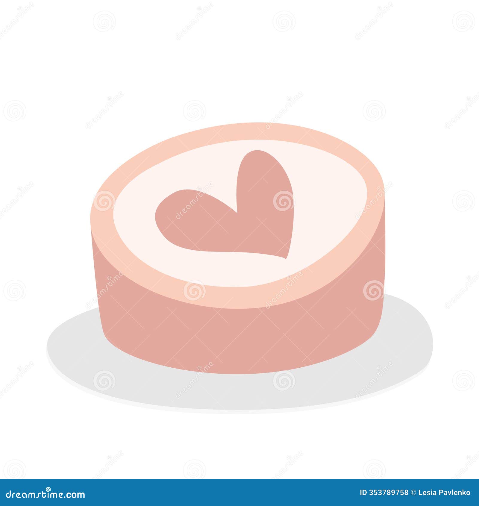 Cute Simple Sweet Bento Cake. Isolated Vector Illustration. Stock ...