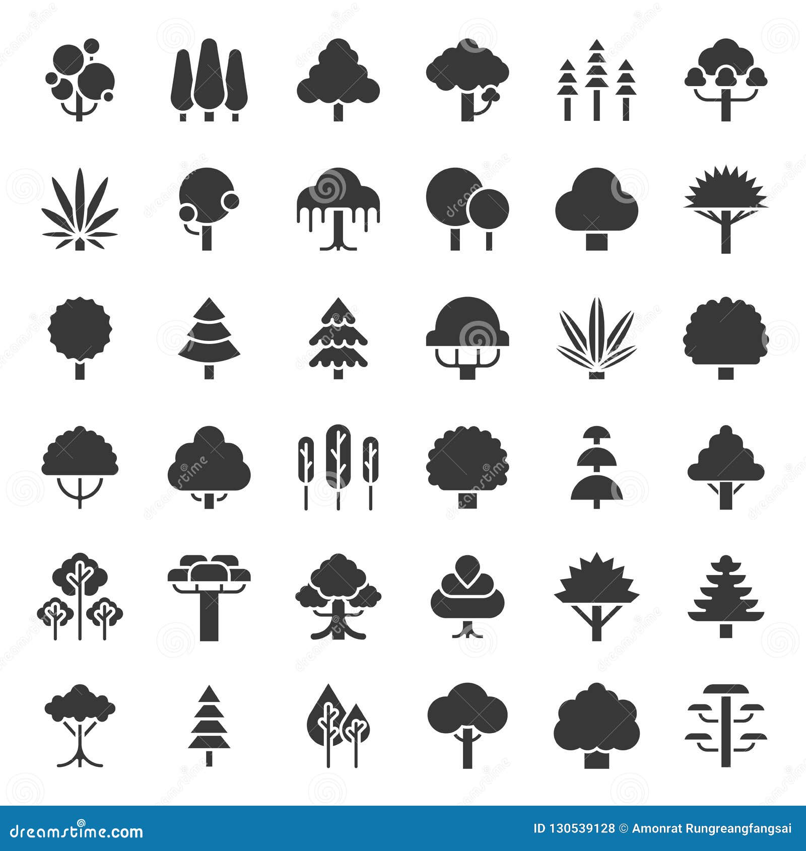 Cute Simple Tree and Plant Icon, Vector Illustration Stock Vector ...