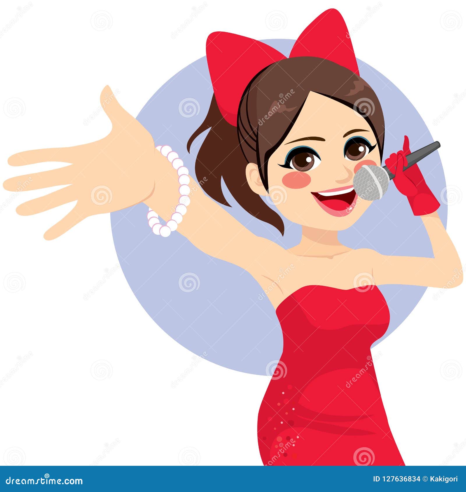 Cute Singer Girl stock vector. Illustration of stage - 127636834