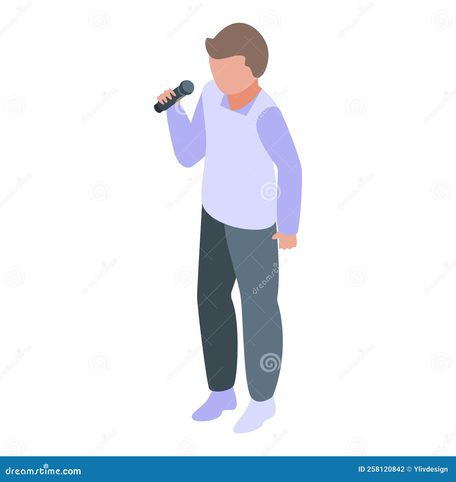 Cute Singer Icon Isometric Vector. Music School Stock Vector ...
