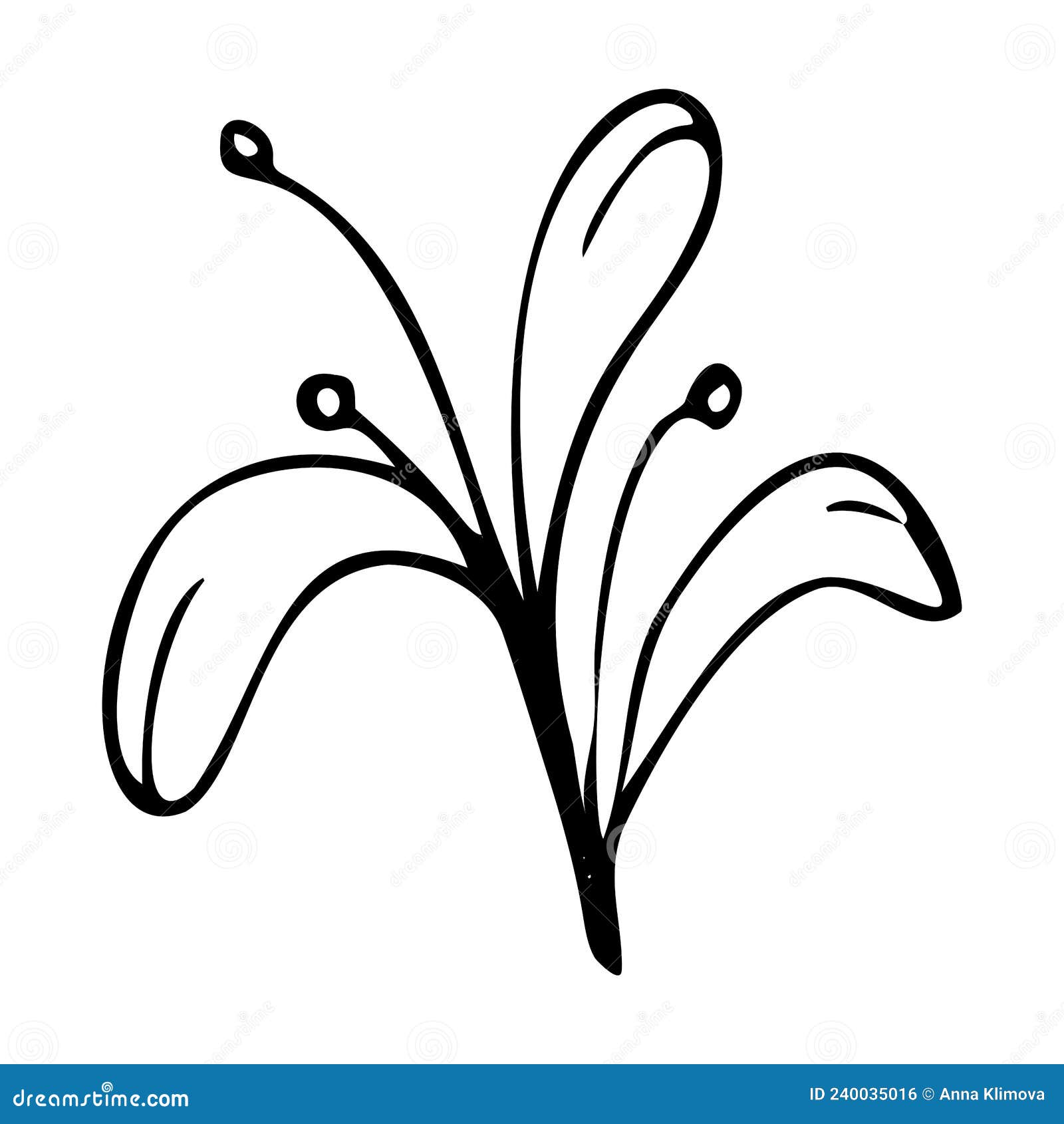 Cute Single Hand Drawn Floral Elements in Doodle Style Stock Vector ...